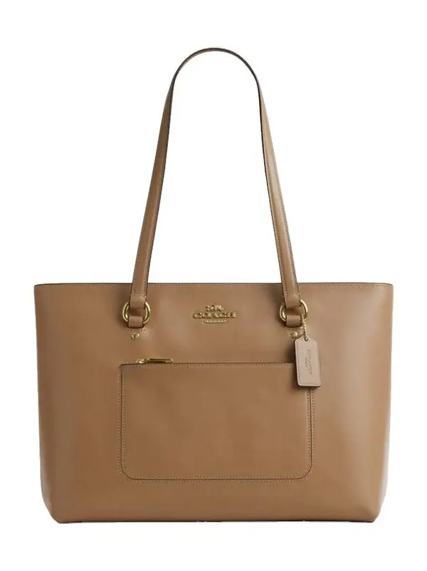 COACH Station Tote Bag - Crinkle Leather/gold/sandy Beige