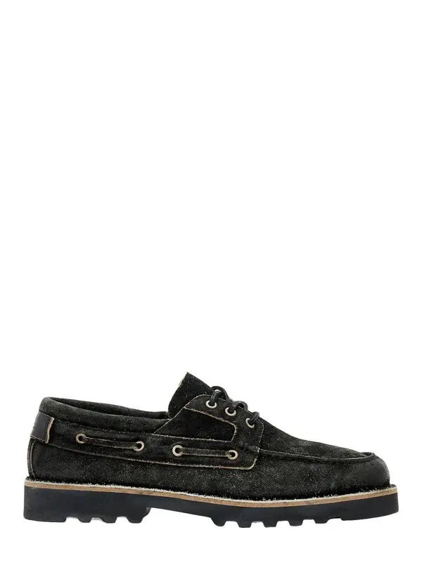 ALLSAINTS Skiff Suede Boat Shoes - Charcoal Grey