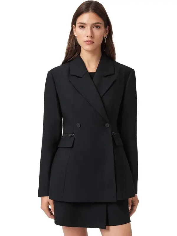 ALLSAINTS Mimmie Double Breasted Blazer - Black