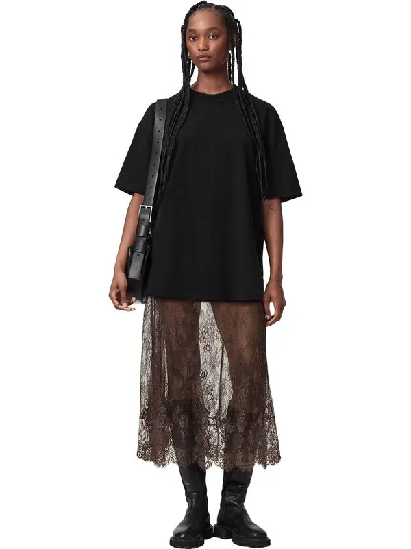 ALLSAINTS Arran Lace Ankle Length Skirt - Brown