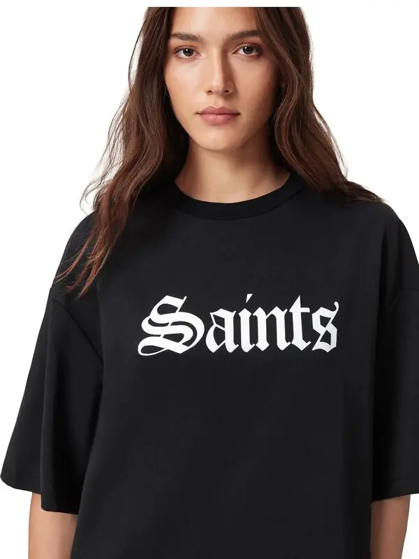 ALLSAINTS Saint Amelie Oversized T-shirt - Black