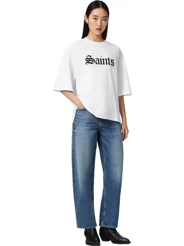 ALLSAINTS Saint Amelie Oversized T-shirt - White