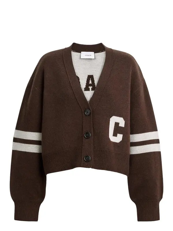 Coach Horse And Carriage Cropped Cardigan - Brown
