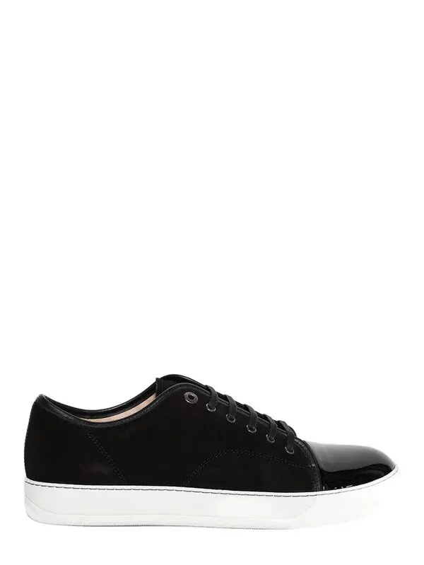 LANVIN Dbb1 Suede And Patent Leather Sneakers - Black