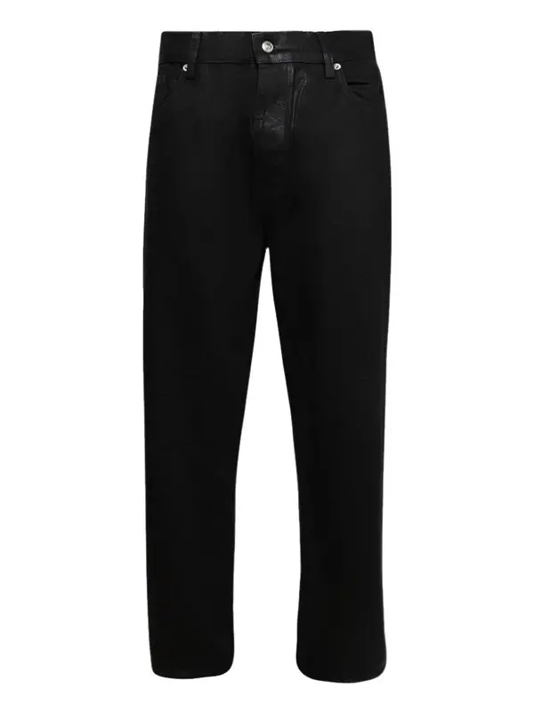 NAHMIAS Waxed Denim Baggy Jeans - Black
