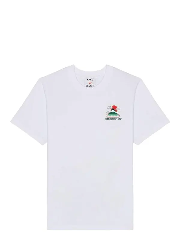 Casablanca Montagne Ondulee Screen Printed Tee - White