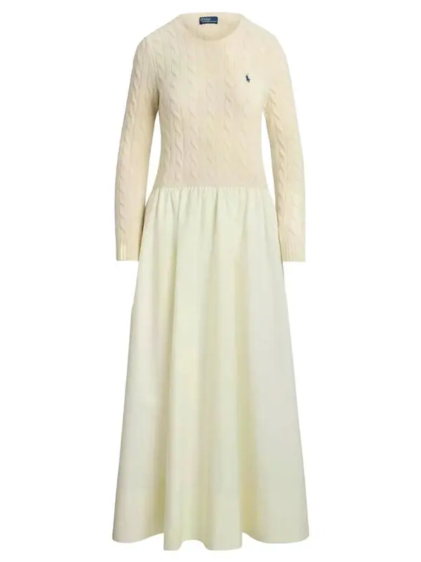 Polo Ralph Lauren Cable-knit Flared Dress - Neutrals
