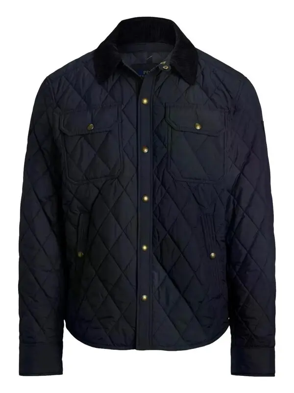 Ralph Lauren Quilted Jacket With Corduroy Collar - Black