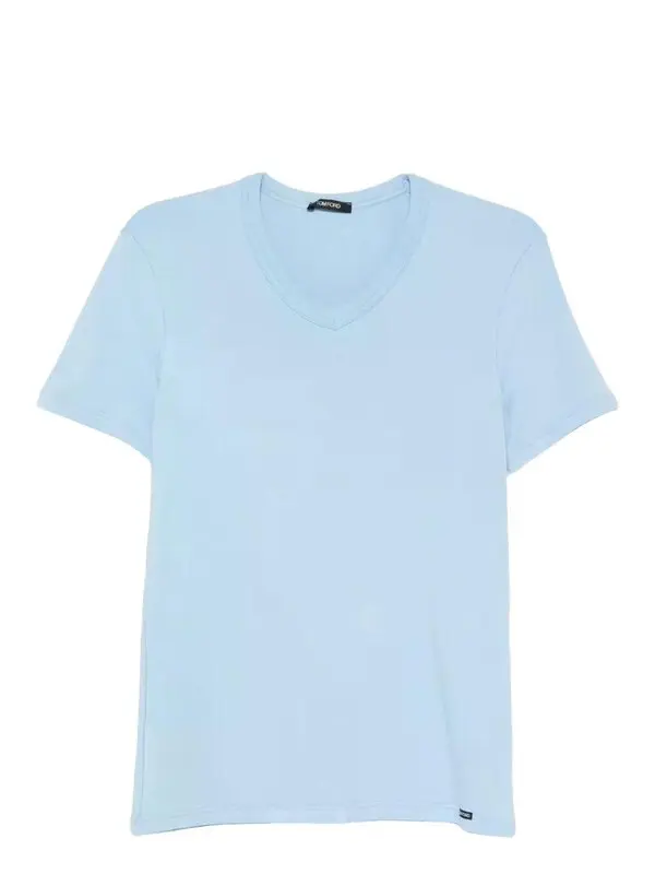 TOM FORD V-neck Short-sleeve T-shirt - Blue