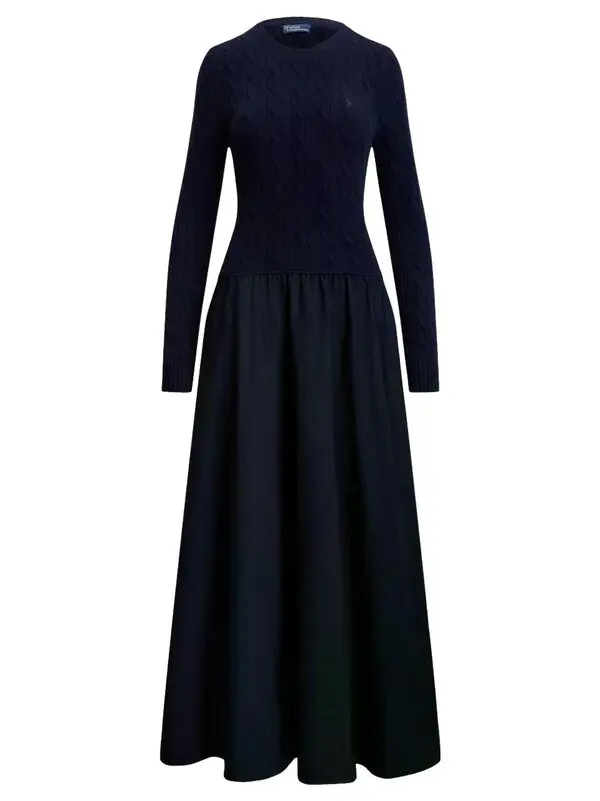 Polo Ralph Lauren Cable-knit Flared Dress - Blue