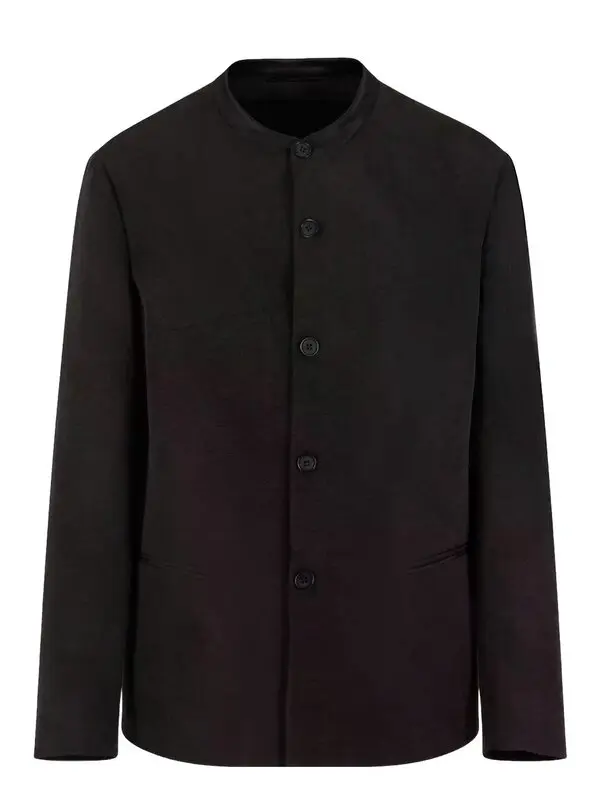 Giorgio Armani Mandarin-collar Buttoned Jacket - Black