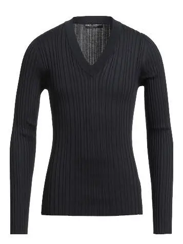 Dolce & Gabbana Ribbed-knit V-neck Sweater - Blue