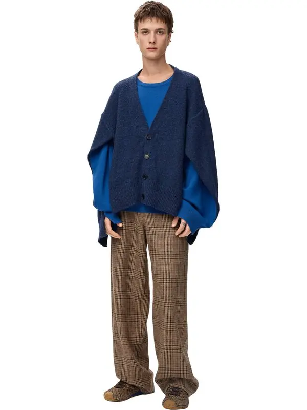 Loewe Trompe L'oeil Wool Sweater - Blue/dark Blue
