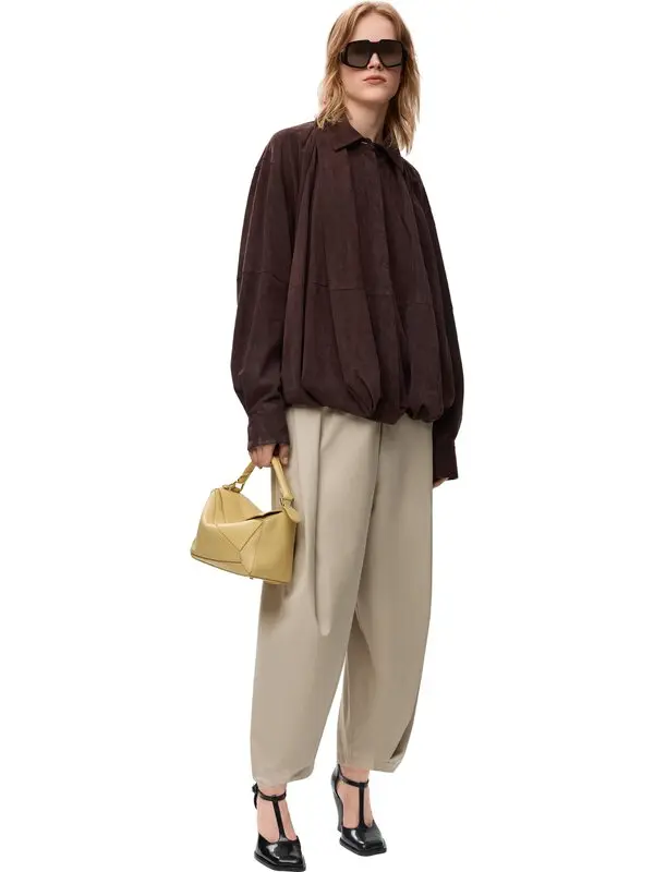 Loewe Draped Suede Shirt - Brown