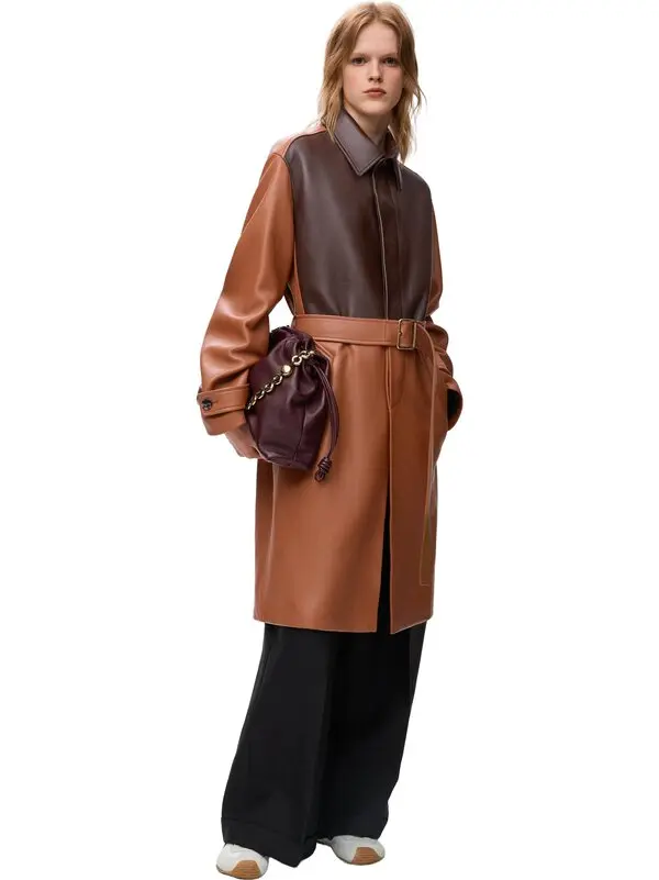 Loewe Coat In Nappa Lambskin - Tan