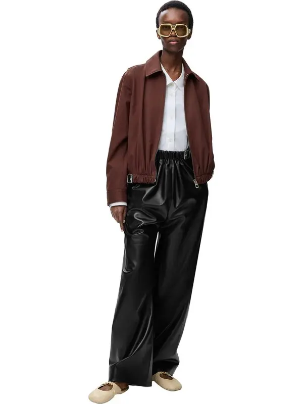 Loewe Belted Nappa Lambskin Trousers - Black