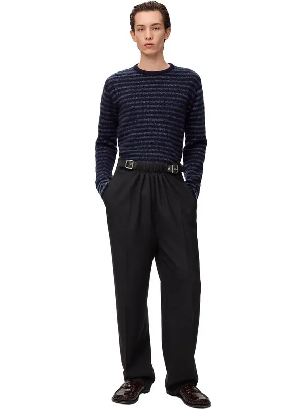 Loewe Striped Wool Sweater - Dark Navy