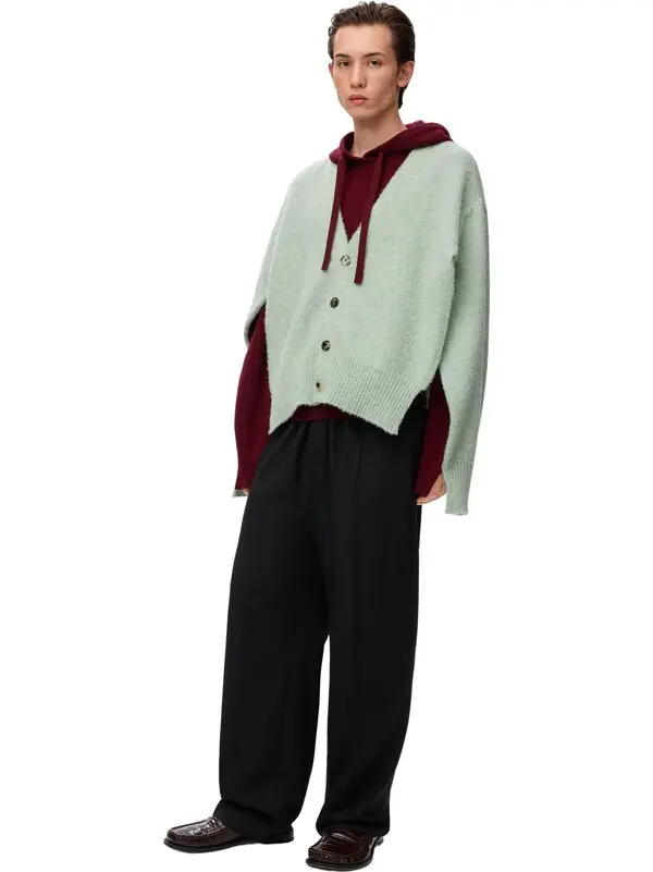 Loewe Wool Trompe L'oeil Sweater - Green/burgundy