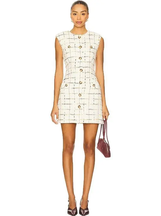Veronica Beard Tamara Tweed Dress - Ecru