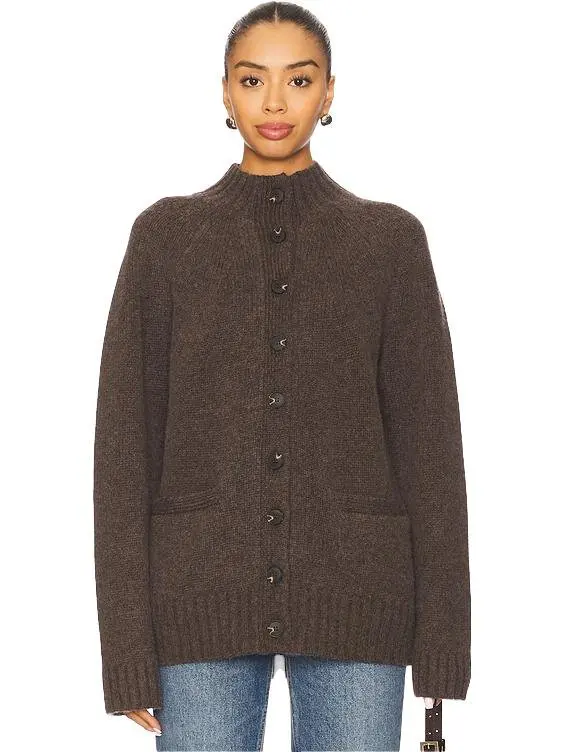EAVES Jen Cardigan - Deep Bark