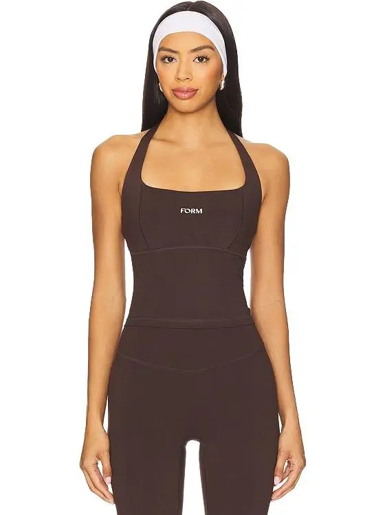 FORM Halter Tank Top - Espresso