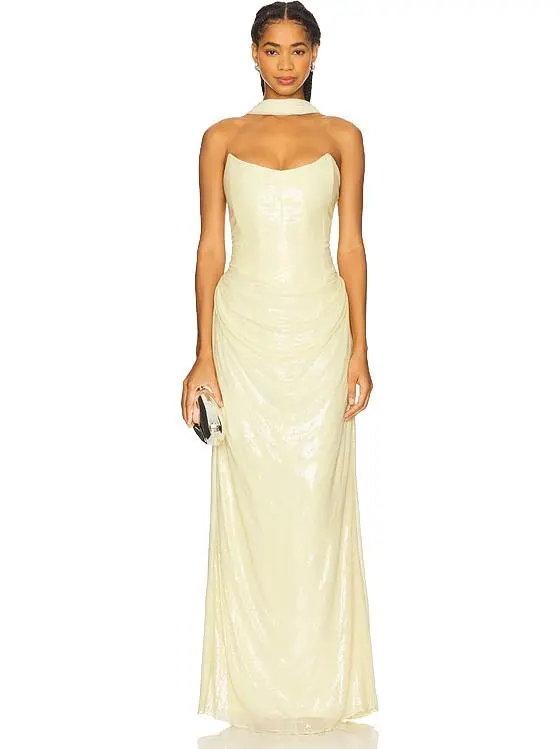 DEME BY GABRIELLA Giselle Gown - Butter Yellow
