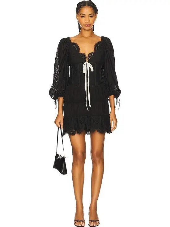 For Love & Lemons Ellis Mini Dress - Black