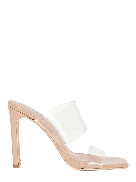 Superdown Tori Square Toe High Heel Sandals - Clear