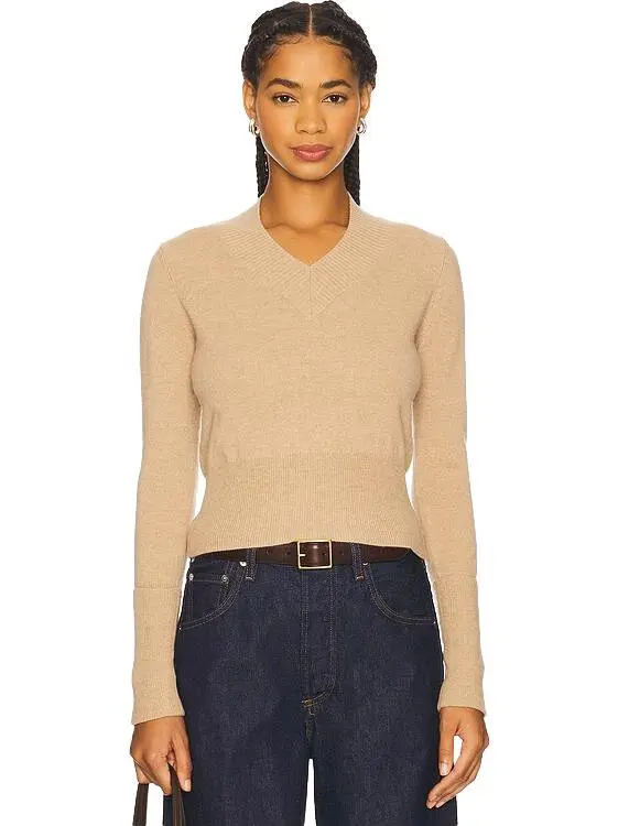 Autumn Cashmere V-neck Cashmere Sweater - Cork