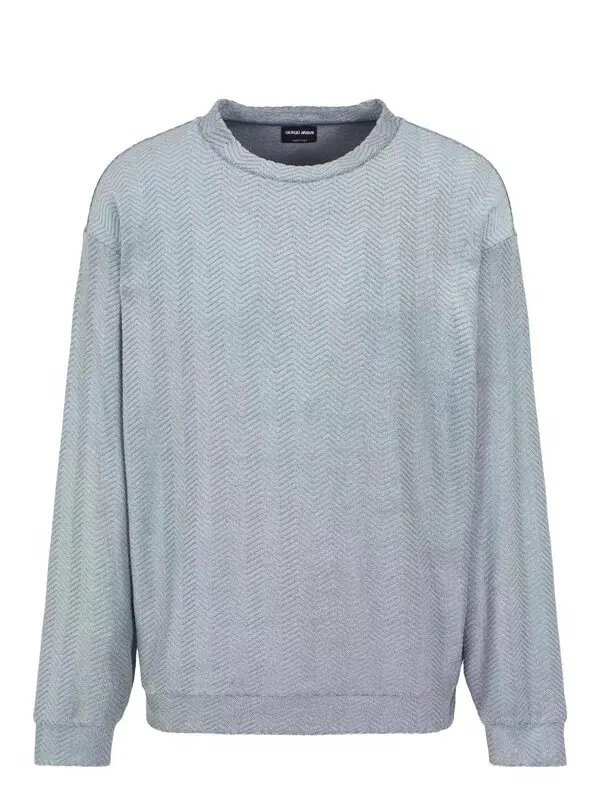 Giorgio Armani Zigzag Embroidered Sweater - Grey