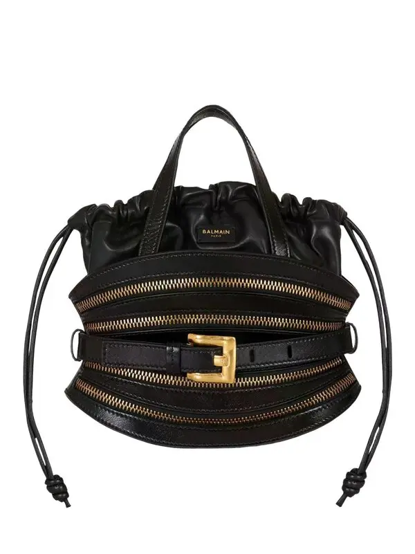 Balmain Mini Shuffle Zip-belt Tote Bag - Black