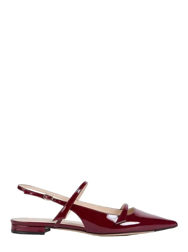 ALEXANDRE BIRMAN Tita Patent-leather Slingback Flats - Merlot