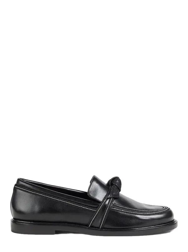ALEXANDRE BIRMAN Clarita Leather Loafers With Bow Detailing - Black