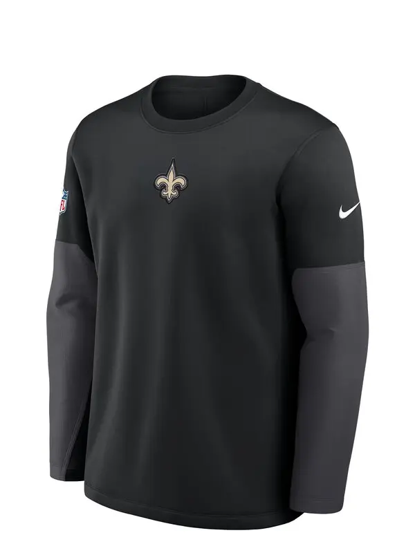 Nike New Orleans Saints Sideline Coach Therma-fit Nfl Long-ssleeve T-shirt - Black