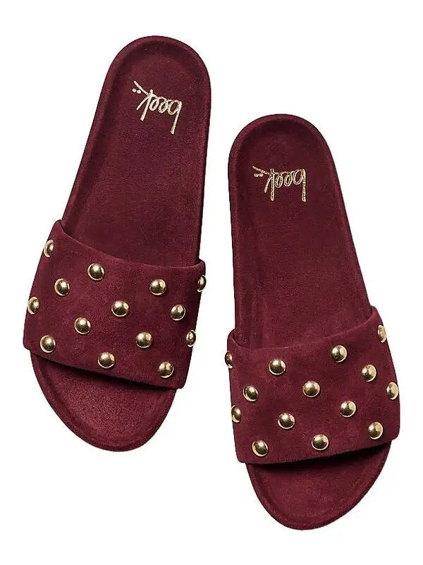 Beek Gallito Studded Slide Sandals - Burgundy