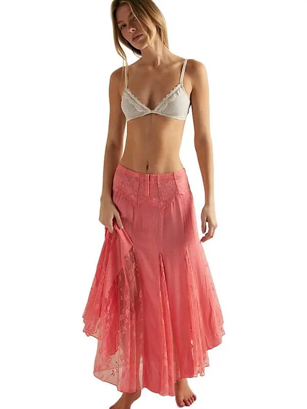 Free People Intimately Maxi Half Slip - Flamingo Flamenco
