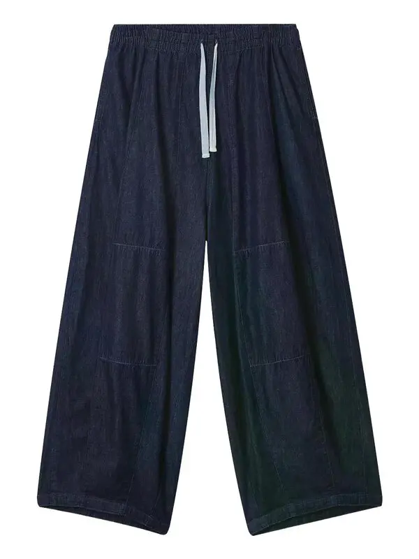 Needles Paneled Drawstring Jeans - Blue