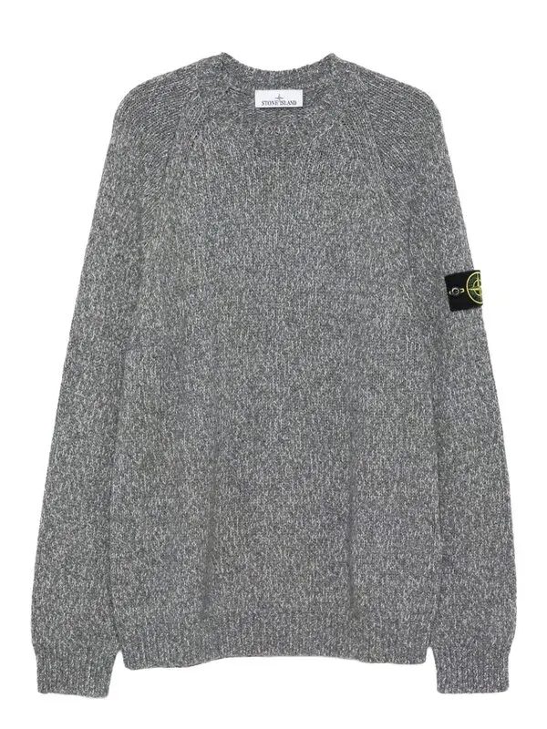 Stone Island Logo-detail Crew-neck Sweater - Grey