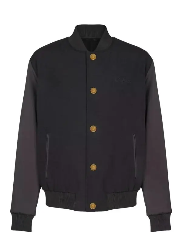 Balmain Satin-sleeved Wool Jacket - Black