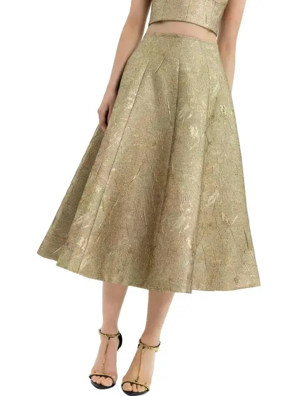 Rebecca Vallance Solana Metallic Midi Skirt - Gold