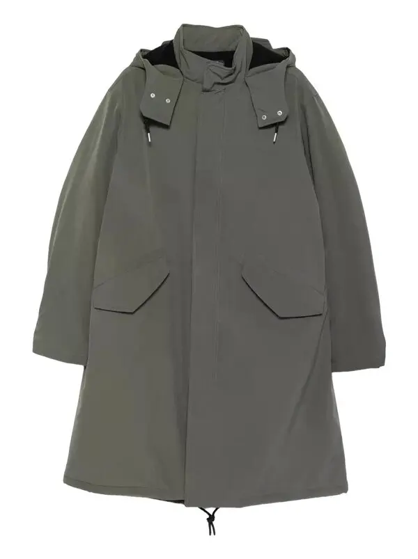 A.p.c. Flap-pocket Hooded Coat - Green