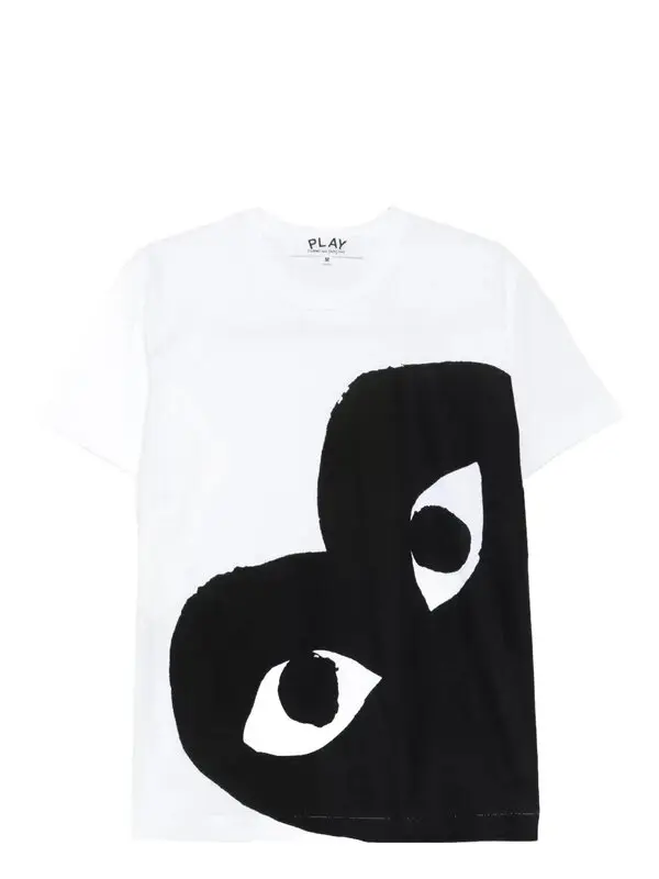 Play Comme Des Garcon Heart-eye Graphic T-shirt - White
