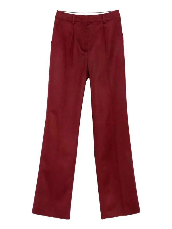 Max Mara Carbone Pleated Trousers - Red