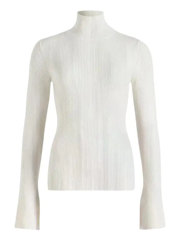 Patou Ribbed High-neck Sweater - White