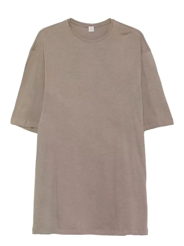 TOTEME Short Sleeve T-shirt Dress - Neutrals