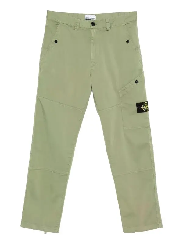 Stone Island Logo Patch Panelled Trousers - Green