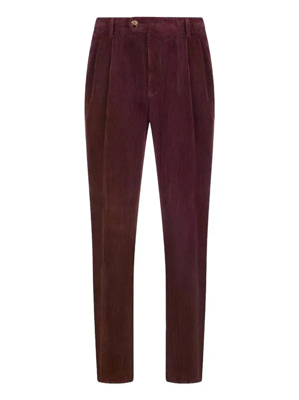 Brunello Cucinelli Pleated-front Corduroy Trousers - Red