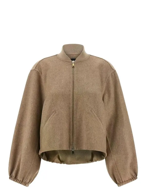 Fabiana Filippi Cashmere Zip-front Bomber Jacket - Neutrals