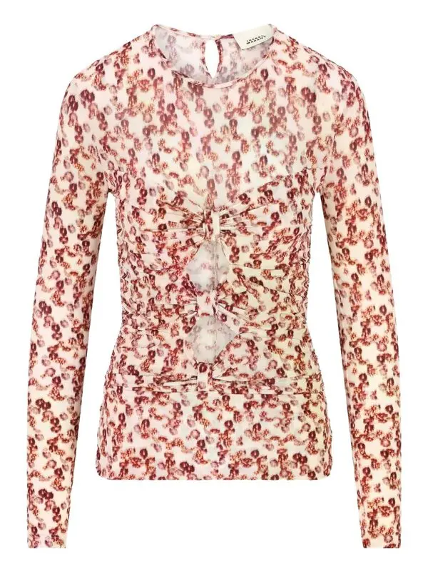 Isabel Marant Floral-print Tie-back Top - Red