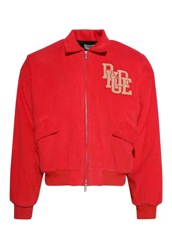 Rhude Corduroy Jacket With Logo Detail - Red